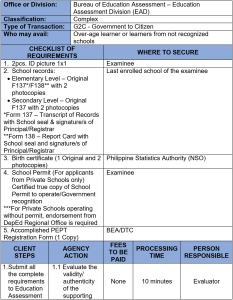 Application for Philippine Educational Test (PEPT) • DepEd Tambayan
